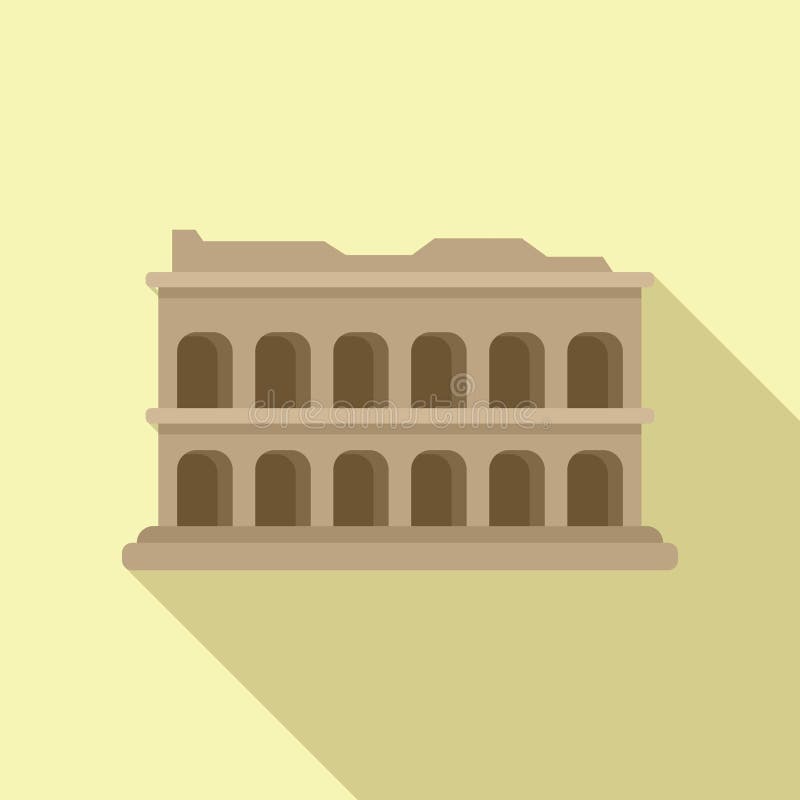 Ancient Roman Colosseum Building Standing with Long Shadow Stock ...
