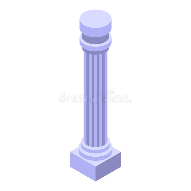 Ancient Roman Column Standing Tall in Isometric View Stock Illustration ...