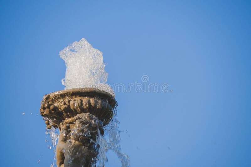 Ancient Roman Column with Stone Statue Amidst Ruins at Thailand Stock ...