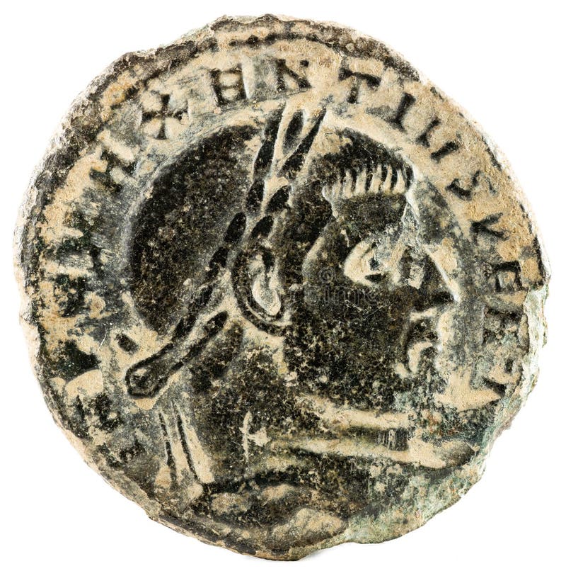 Ancient Roman Copper Coin of Emperor Maxentius Stock Photo - Image of ...