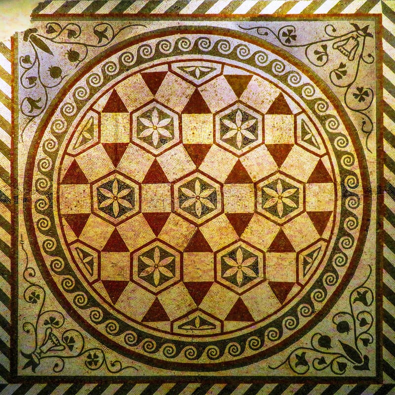 Ancient Roman Geometric Floor Mosaic Stock Photo - Image of ceramic ...