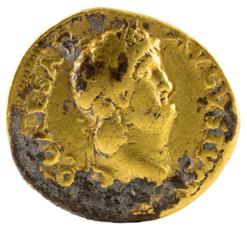 Ancient Roman Gold Aureus Coin of Emperor Nero Stock Image - Image of ...