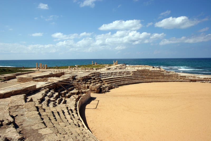 Ancient Roman Hippodrome in Caesarea, Israel Stock Image - Image of ...