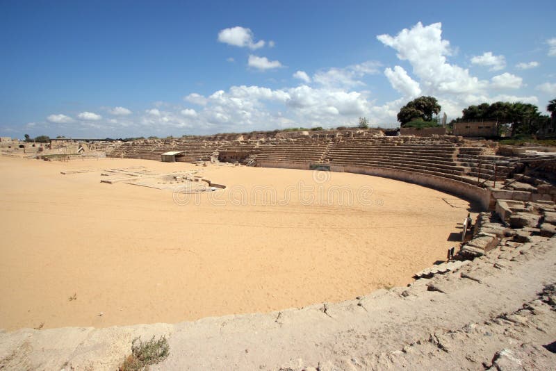 Ancient Roman Hippodrome in Caesarea Stock Photo - Image of marble ...
