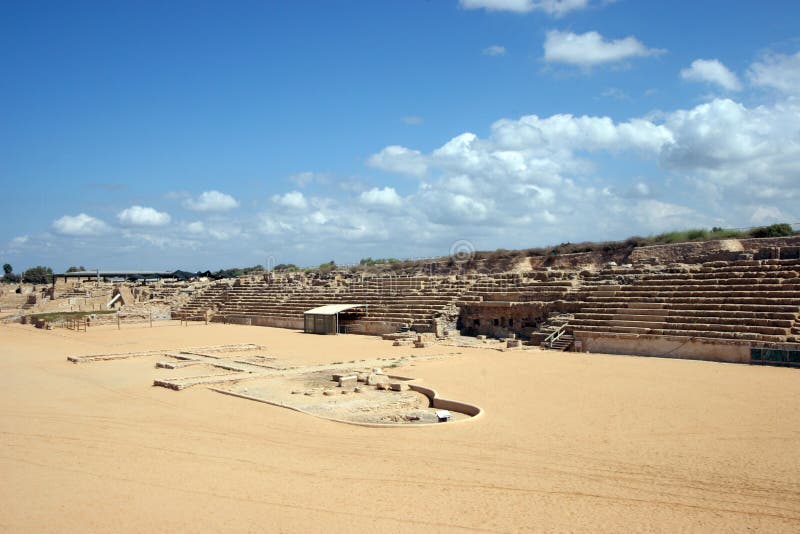 Ancient Roman Hippodrome in Caesarea Stock Photo - Image of caesarea ...