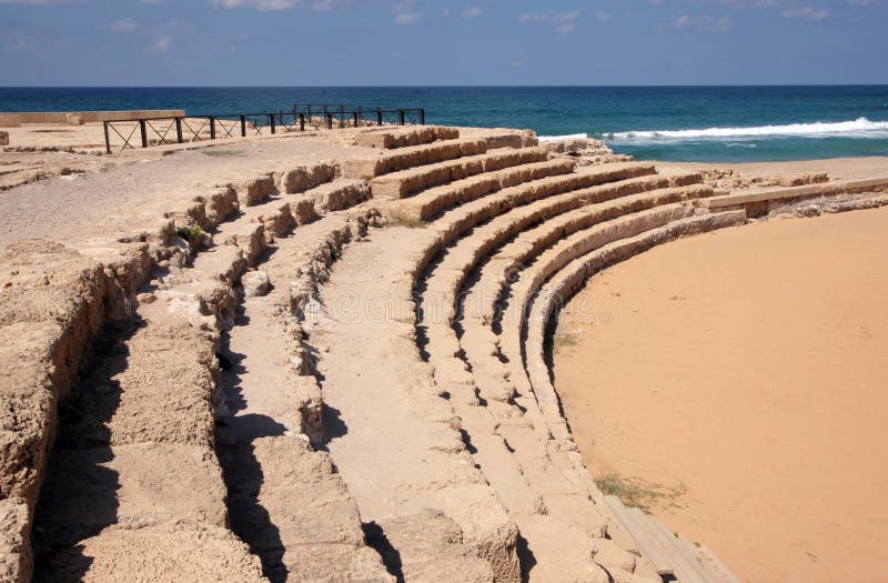 Ancient Roman Hippodrome in Caesarea Stock Photo - Image of marble ...