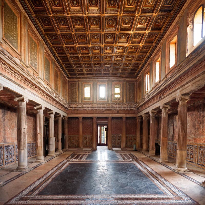 Ancient Roman Inner Room, AI Generated Stock Illustration ...
