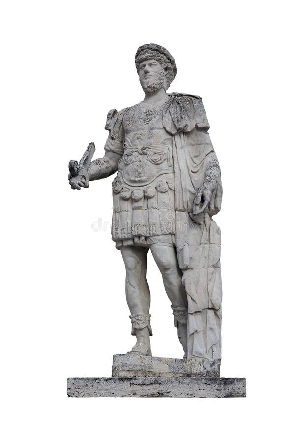 Ancient Roman Marble Statue of Roman Emperor Isolated on White ...