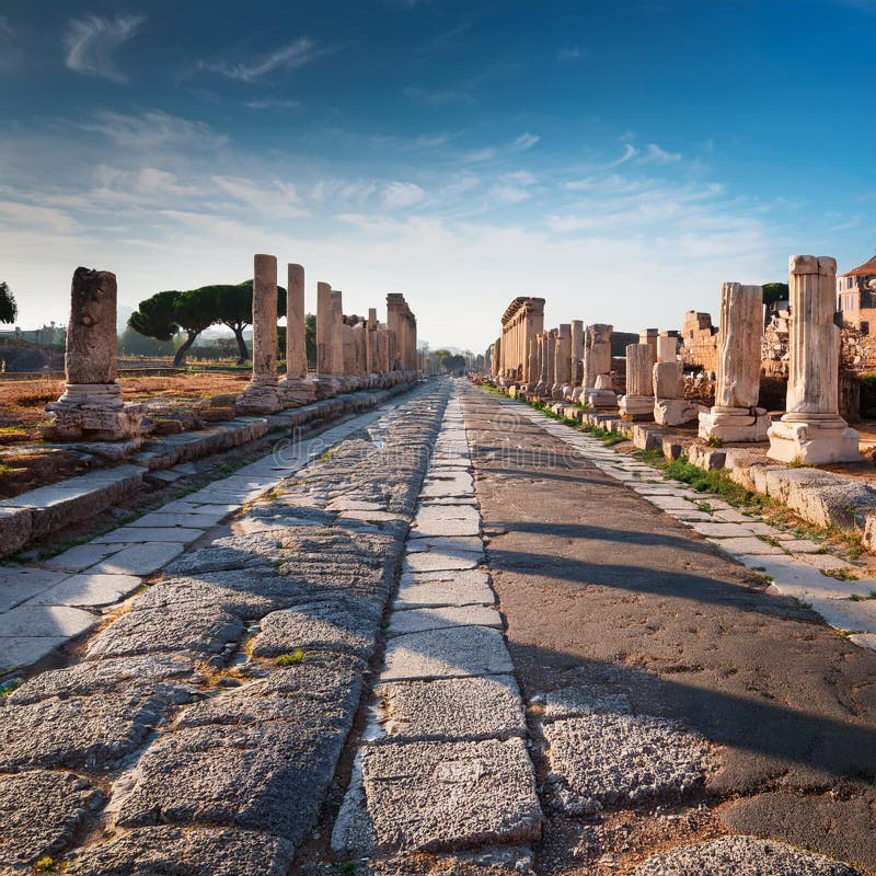 Ancient Roman Road, AI Generated Stock Illustration - Illustration of ...