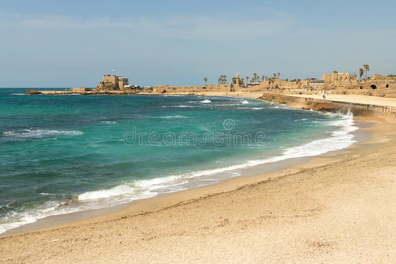Ancient Roman Ruins in Caesarea Stock Photo - Image of famous, caesarea ...