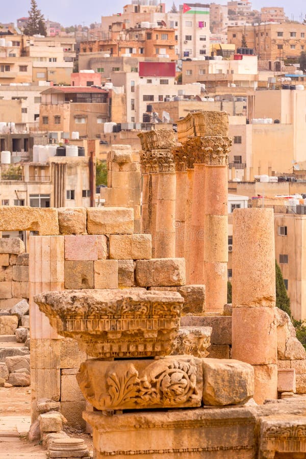 Ancient Roman Ruins of Jerash Gerasa, Jordan Stock Photo - Image of ...