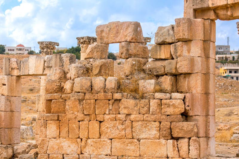 Ancient Roman Ruins of Jerash Gerasa, Jordan Stock Photo - Image of ...
