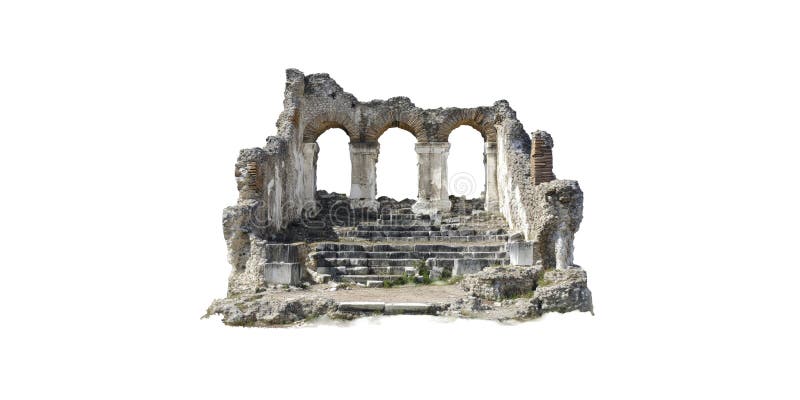 Ancient Roman Ruins with Three Arches Isolated on Transparent ...