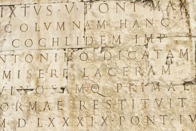 Ancient roman script stock photo. Image of italy, monument - 107622166