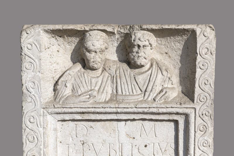 Ancient Roman Stone from the Grave Stock Image - Image of wife, carving ...