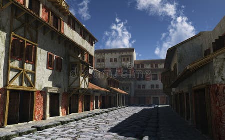 Ancient Roman Street stock illustration. Illustration of classical ...