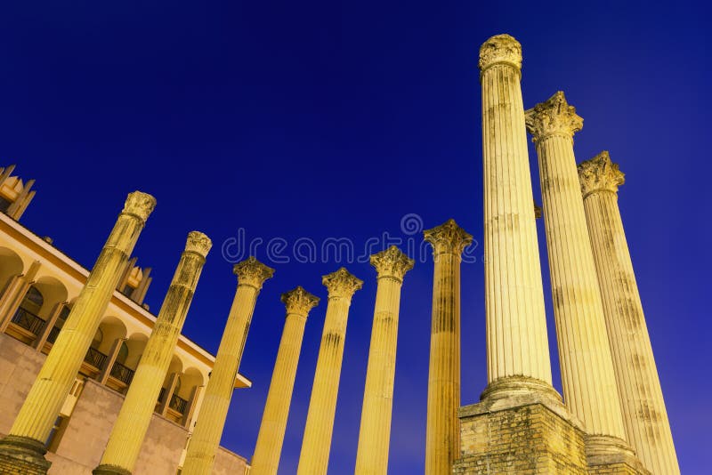 Ancient Roman Temple in Evening Time Stock Photo - Image of monuments ...