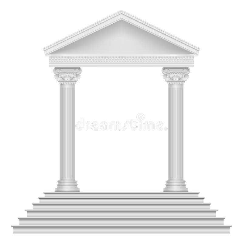 Ancient Roman Temple with Steps and Columns Stock Vector - Illustration ...
