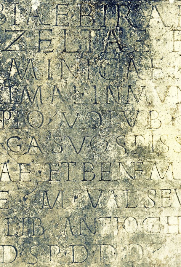 Ancient Roman Text Engraved on a Stone Stock Photo - Image of gothic ...