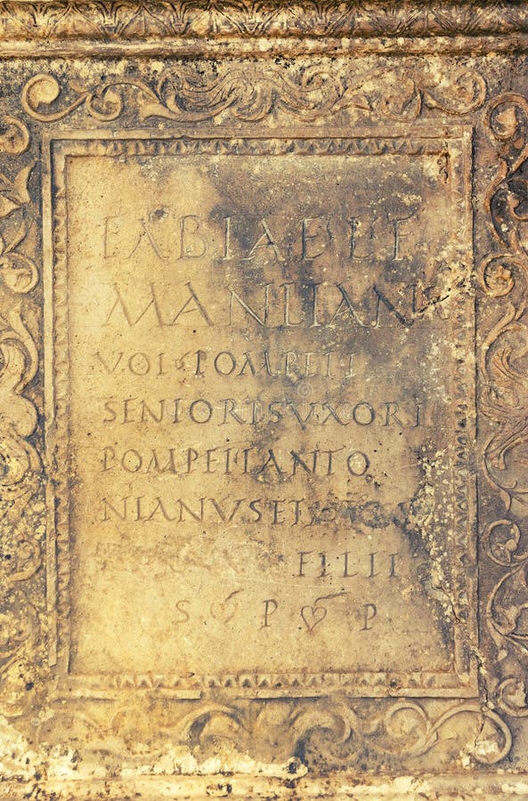 Ancient Roman Text Engraved on a Stone Stock Image - Image of ...