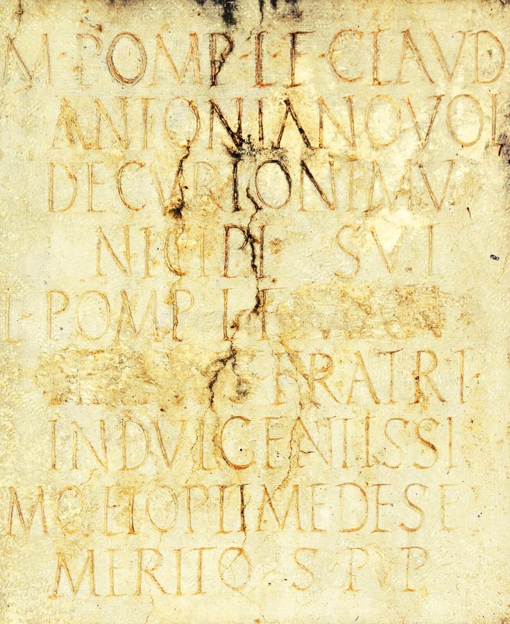 Ancient Roman Text Engraved on a Stone Stock Photo - Image of gothic ...
