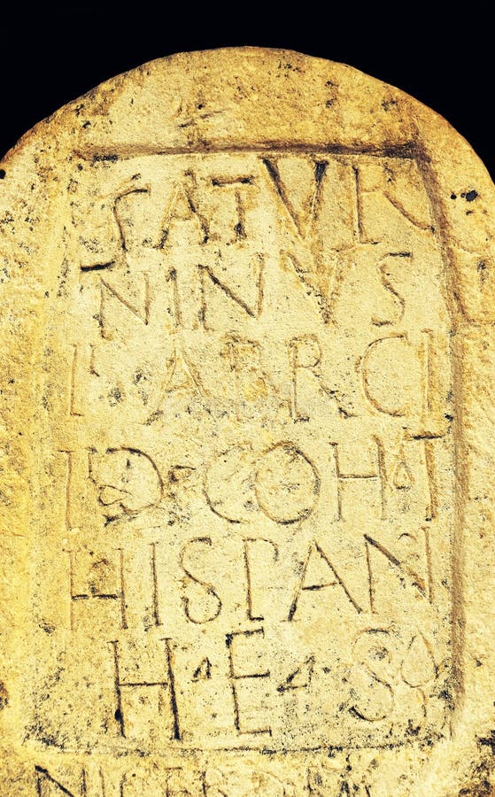 Ancient Roman Text Engraved on a Stone Stock Image - Image of aged ...