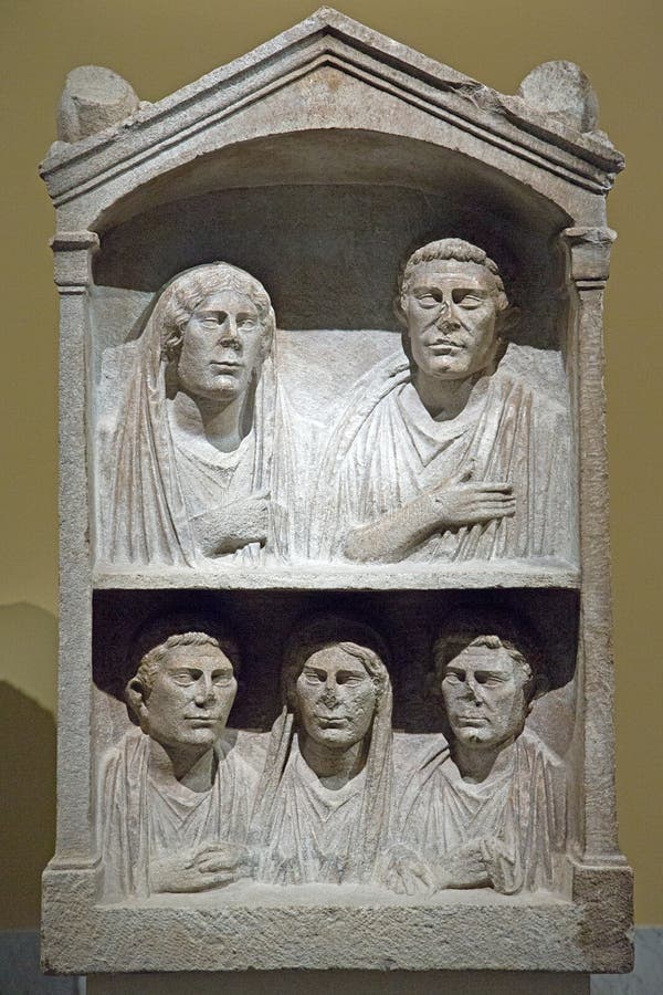 Ancient Roman Tombstone stock image. Image of busts, roman - 73076989
