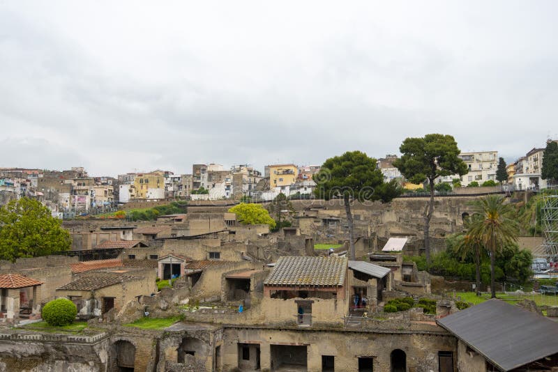 Ancient Roman Town of Herculaneum Stock Photo - Image of tourism, wall ...