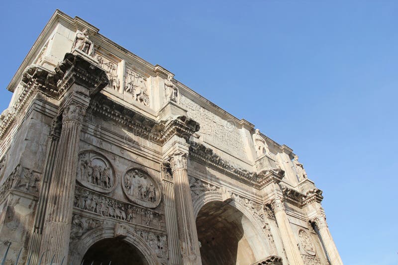 Ancient Roman Triumphal or Constantine Arch in Rome, Italy Stock Photo ...