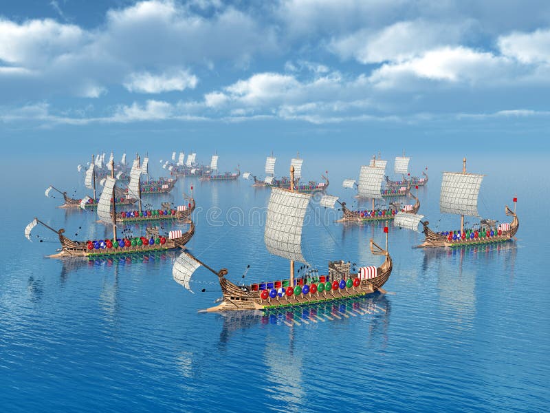 Ancient Roman Warships stock illustration. Illustration of ancient ...