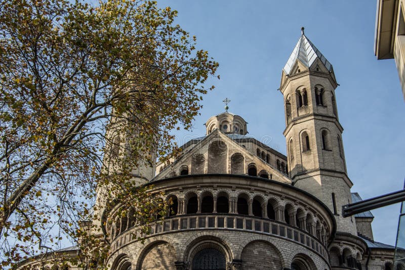 Romanesque Basilica in Cologne Stock Image - Image of basilica, rotunda ...
