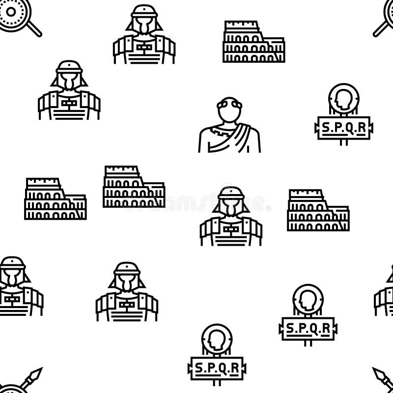 Ancient Rome Antique History Vector Seamless Pattern Stock Vector ...