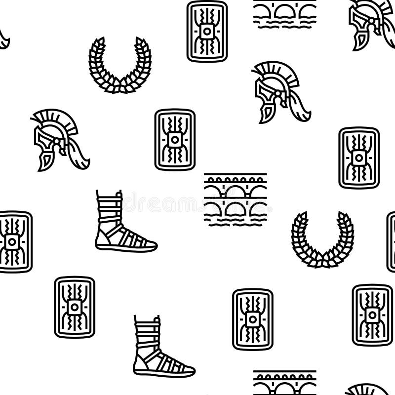 Ancient Rome Antique History Vector Seamless Pattern Stock Vector ...