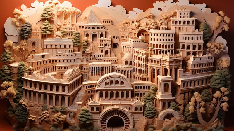 Ancient Rome City, 3D Style. AI Generated Stock Illustration ...