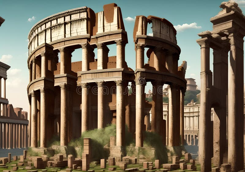Ancient Rome, Generative AI Illustration Stock Illustration ...