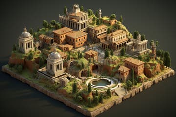Ancient Rome Isometric Diorama Land Plot. AI Generated Stock ...