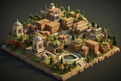 Ancient Rome Isometric Diorama Land Plot. AI Generated Stock ...