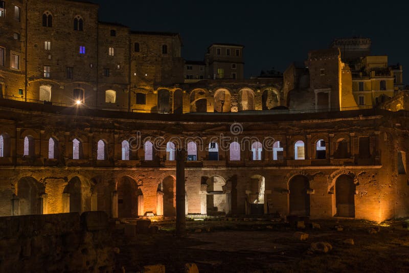 Ancient Rome - Roman Forum in the Night Editorial Photo - Image of ...