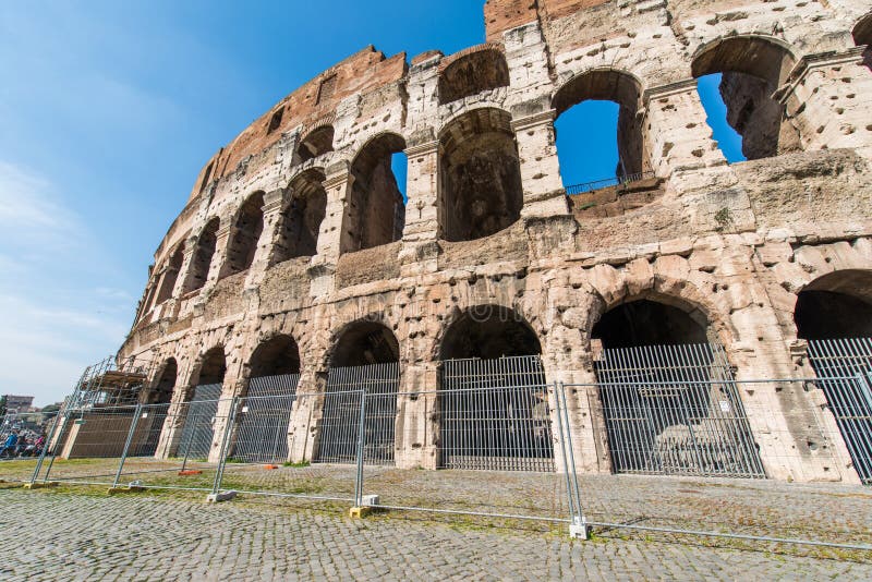Ancient Rome Ruines on Bright Stock Image - Image of capital, columns ...