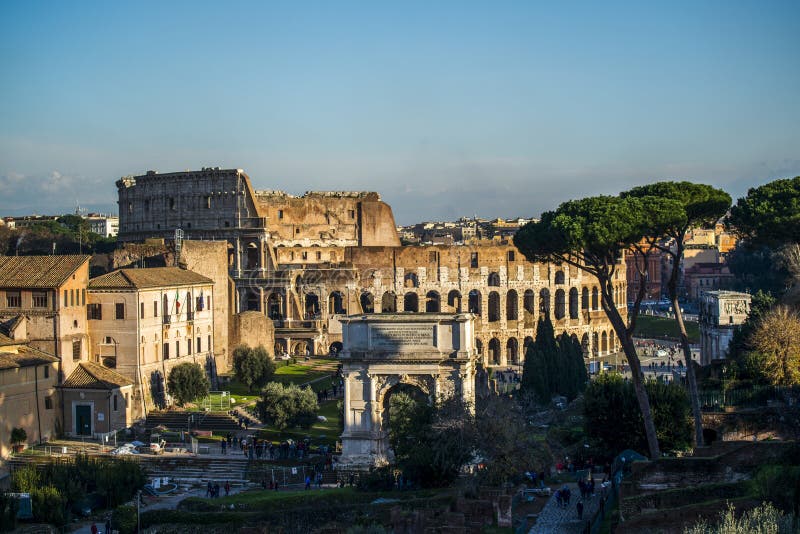 The Ancient Rome in winter stock photo. Image of season - 173010964