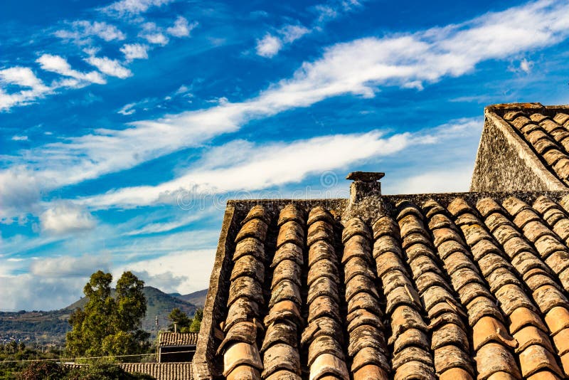 The ancient roof stock image. Image of architecture - 120787637