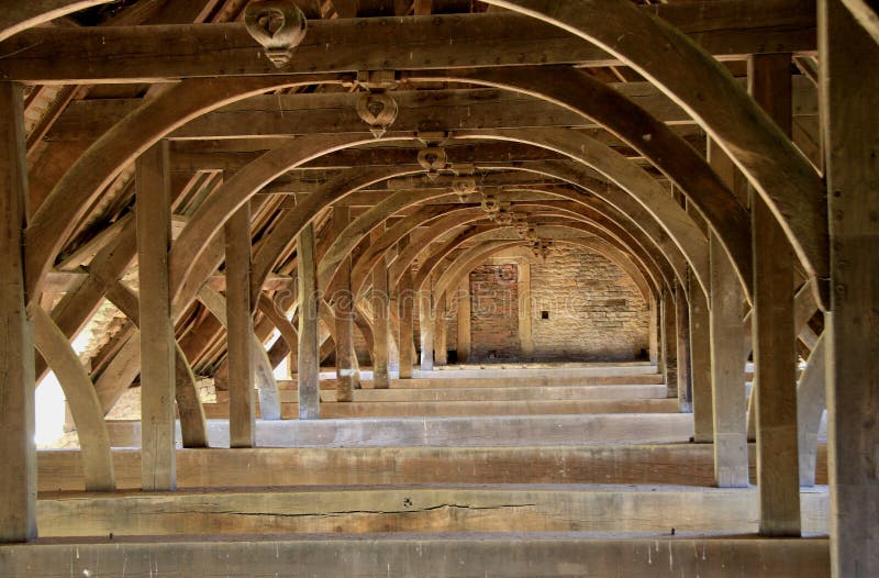 Ancient Roof Trusses stock image. Image of circular, structure - 5750337