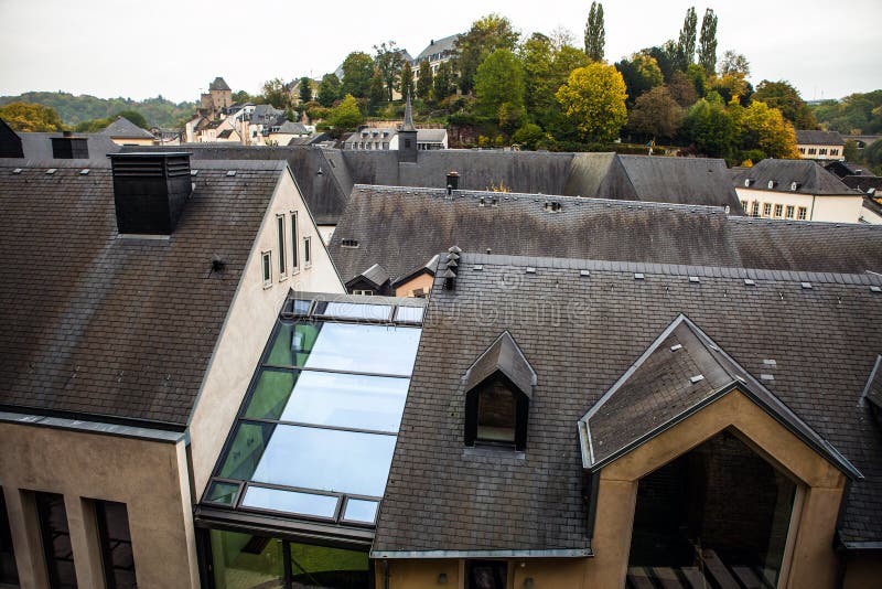 Ancient Rooftop from a Tile in Luxembourg Close-up Stock Photo - Image ...