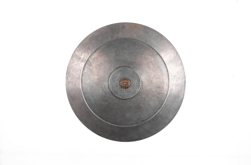 Ancient Round Iron Shield Isolated on White Stock Image - Image of ...