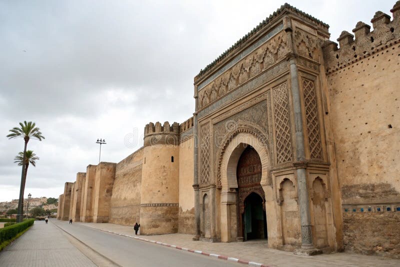 The Ancient Royal Gate of Meknes, Morocco Stock Illustration ...