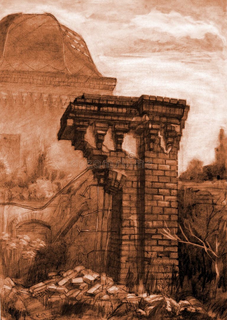 Ancient Ruined Landscape Stock Illustrations – 3,632 Ancient Ruined ...