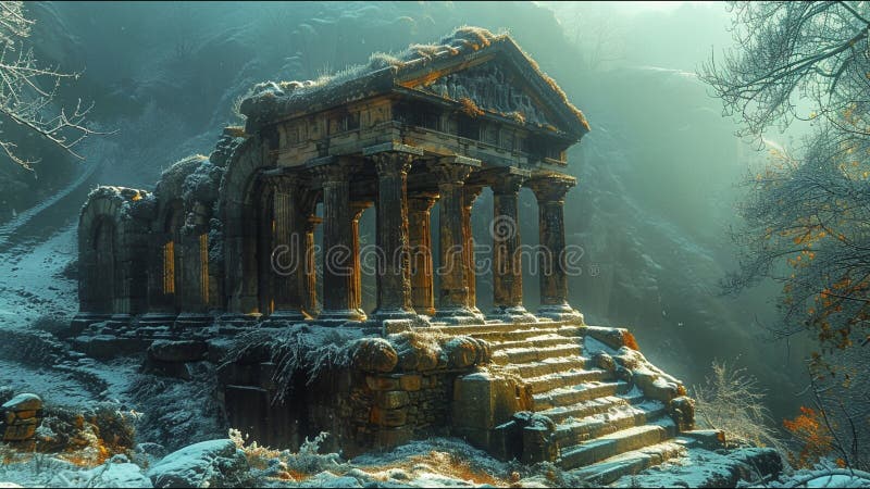 Ancient Ruin Building Remnants of Civilization Stock Illustration ...
