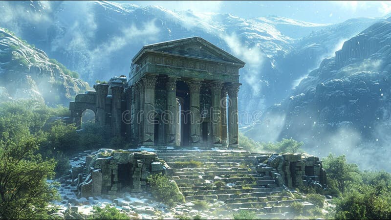 Ancient Ruin Building Remnants of Civilization Stock Illustration ...