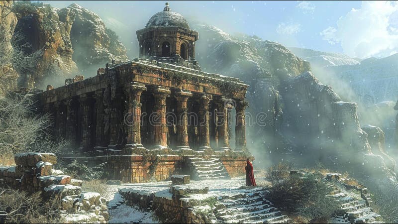 Ancient Ruin Building Remnants of Civilization Stock Illustration ...