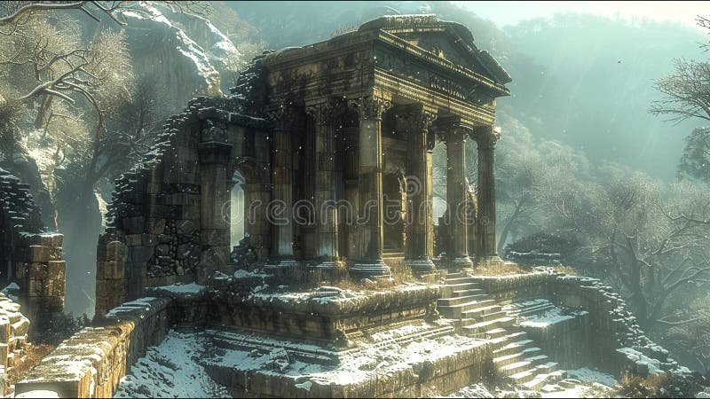 Ancient Ruin Building Remnants of Civilization Stock Illustration ...